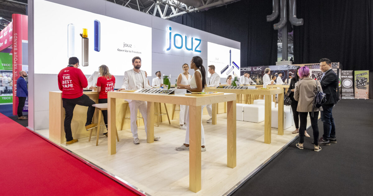 Jouz exhibition stand at The Vaper Expo | GL events UK